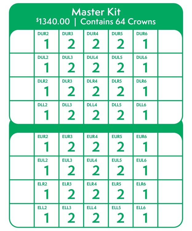 NuSmile Signature Posterior Pediatric Crowns Basic Kit